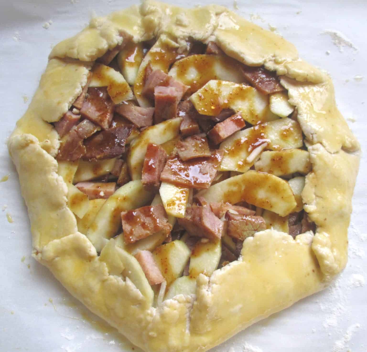 Rustic Apple, Ham & Gruyere Galette - Portlandia Pie Lady