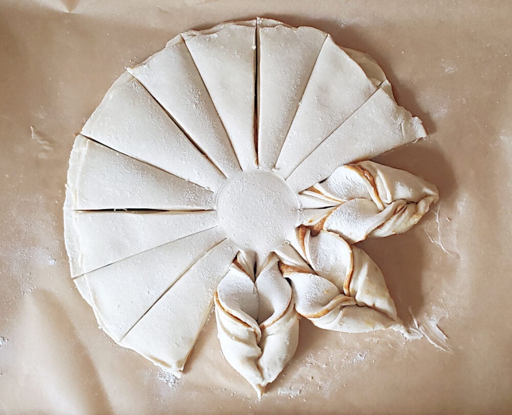 Pumpkin Cream Puff Pastry Snowflake Flower - Portlandia Pie Lady