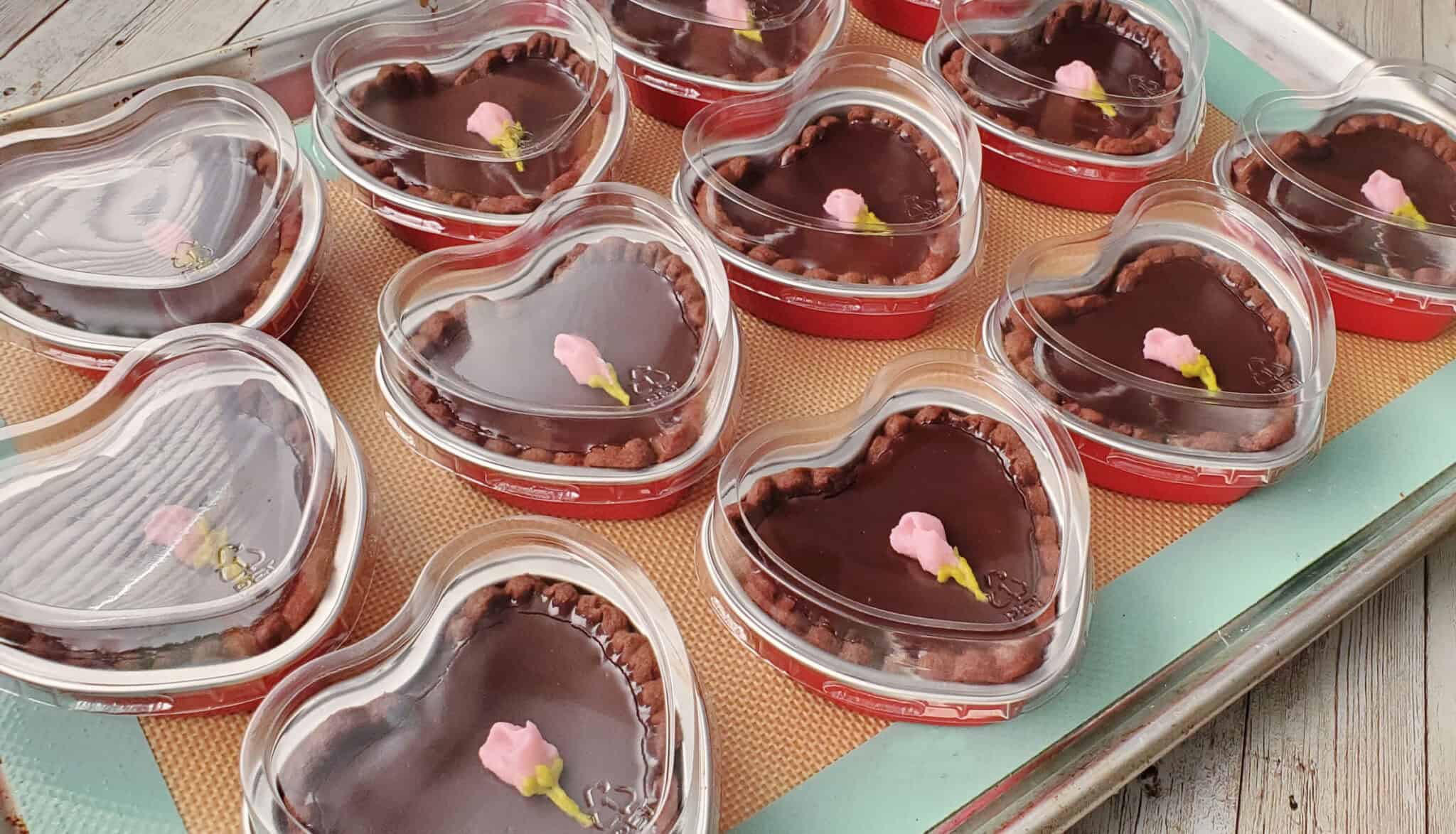 Mini Heart Chocolate Truffle Tarts - Portlandia Pie Lady