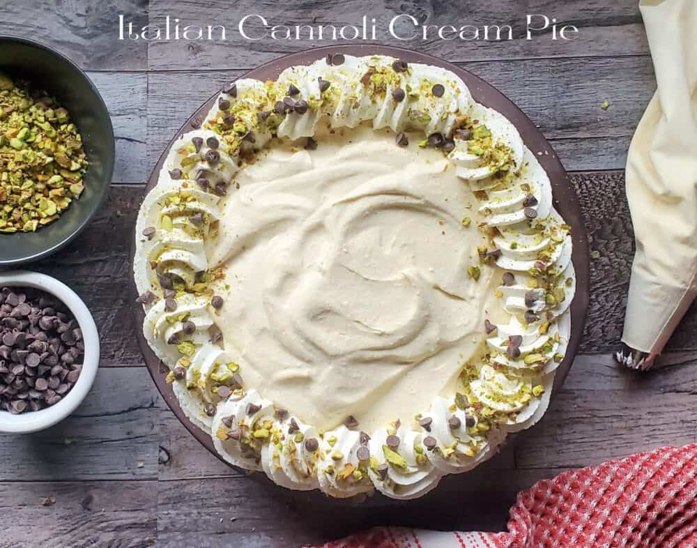 Italian Cannoli Cream Pie - Portlandia Pie Lady